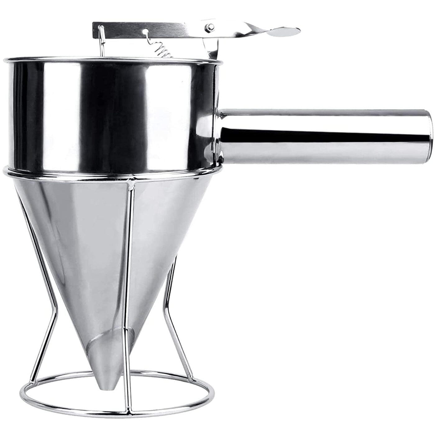 Stainless Steel Conical Funnel Strainer with SS Stand for Liquid Dispensing