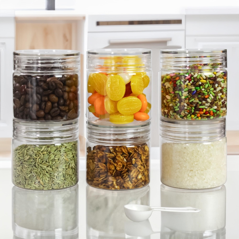 100ml Round PET Jar + 53mm PET Clear Transparent Cap