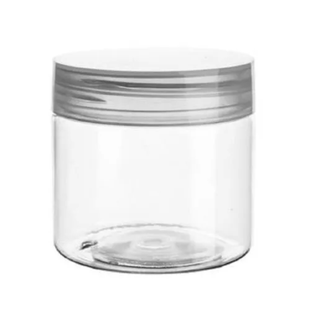100ml Round PET Jar + 53mm PET Clear Transparent Cap