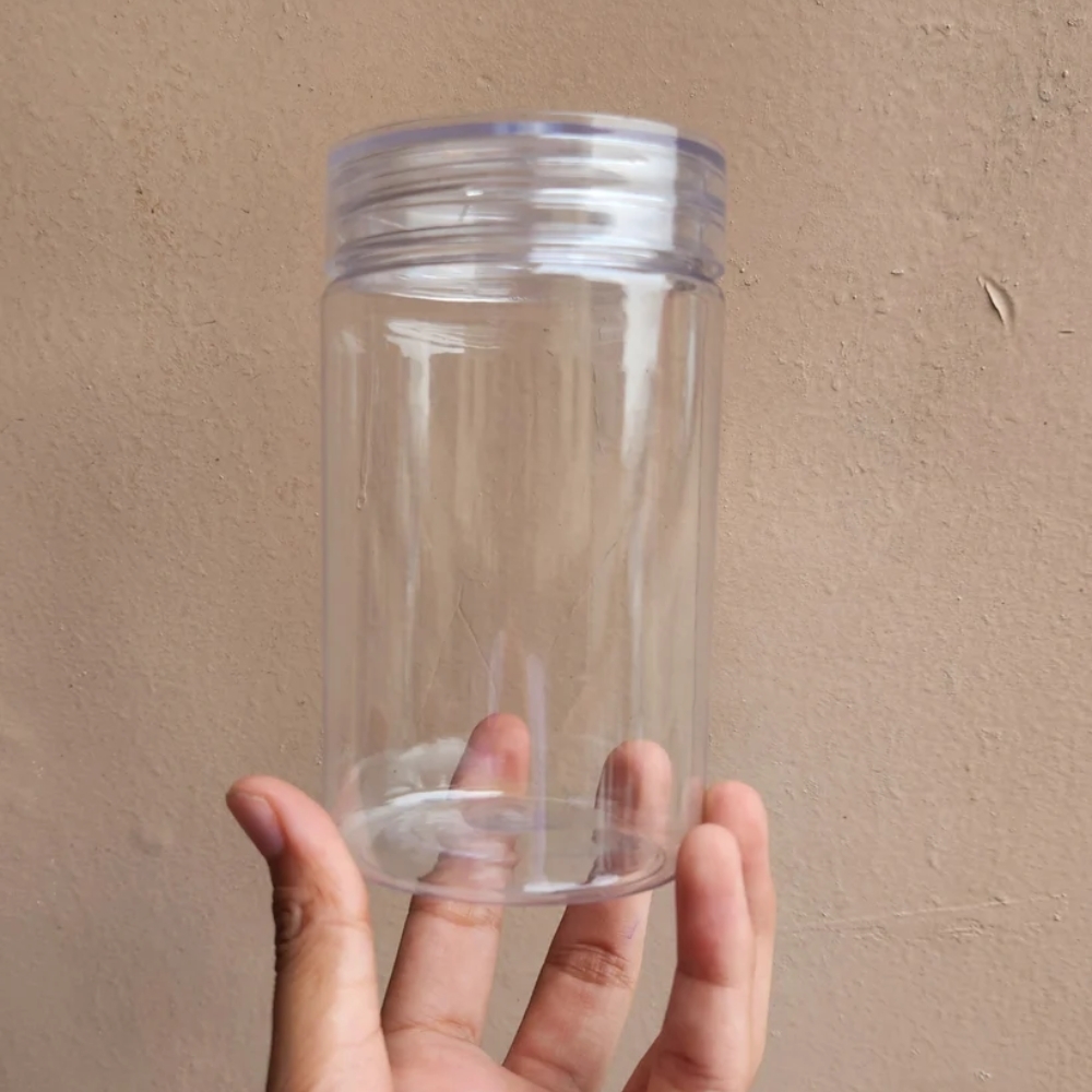 350ml Round PET Jar + 63mm PET Clear Transparent Cap