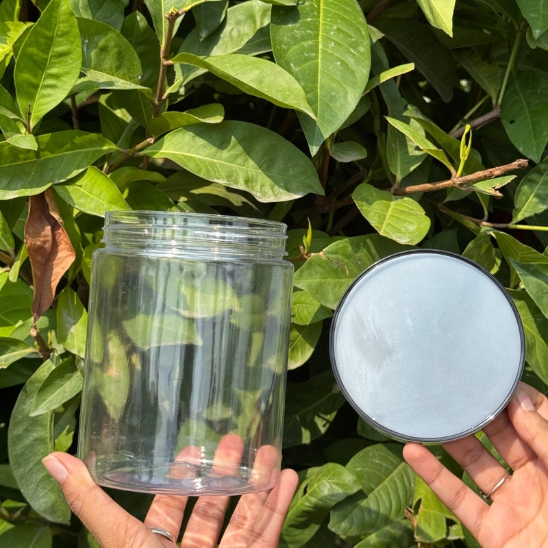 1000ml Round PET Jar + 100mm PET Black Translucent Cap